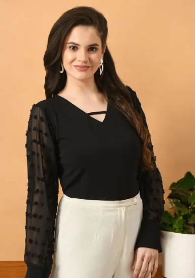 Elegant Black Modern Women's Tops Stylish & Comfortable